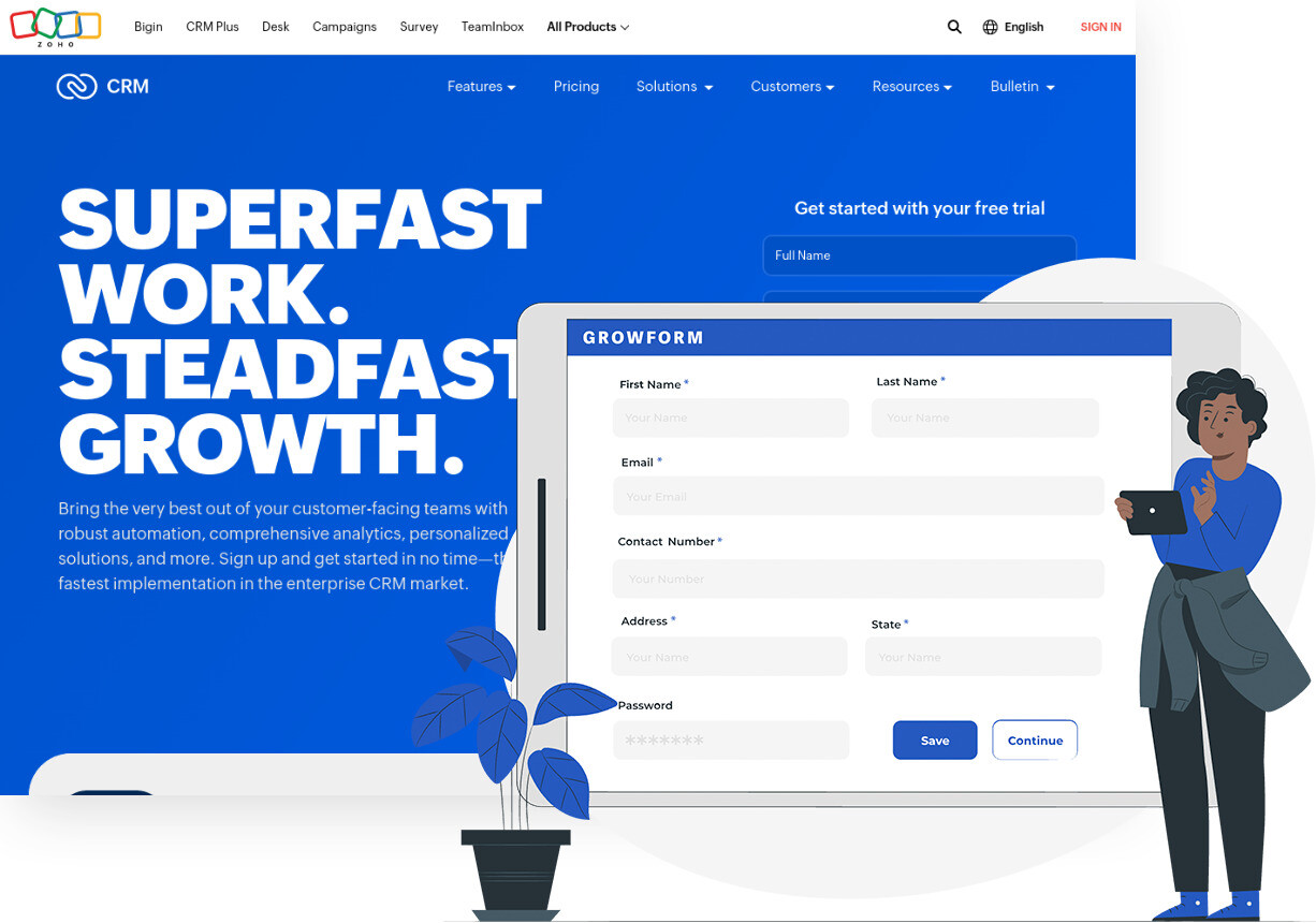 Zoho CRM form builder by Growform